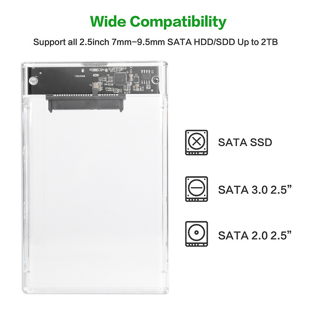 2.5 Inch USB HDD Case Sata to USB 3.0 Hard Drive Disk Sata External ...
