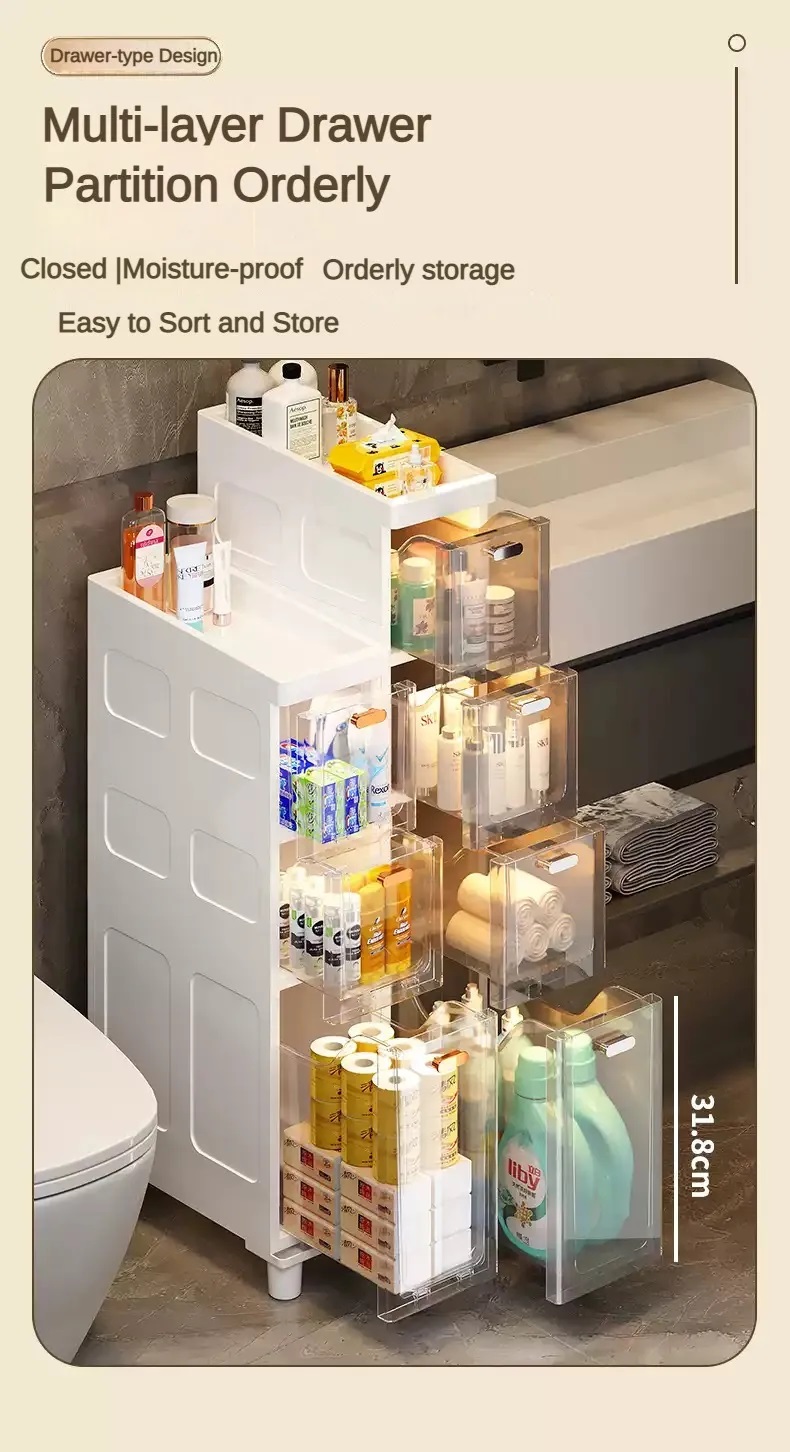 【Kitchen Storage Cabinet】18cm Narrow Drawer Slim Cabinet Storage ...