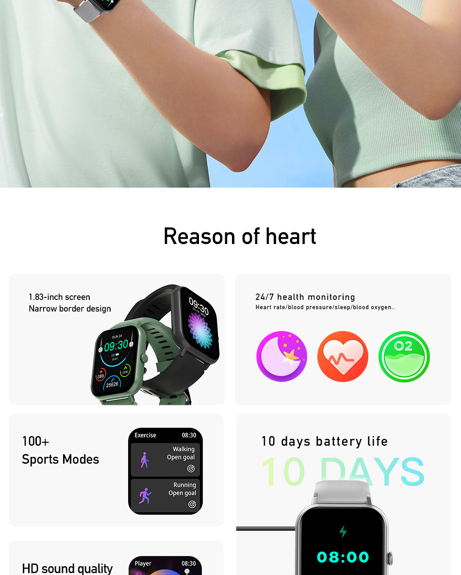 Awei H25 Smartwatch 1.83” | Bluetooth Call | 24-hour Health Monitoring ...