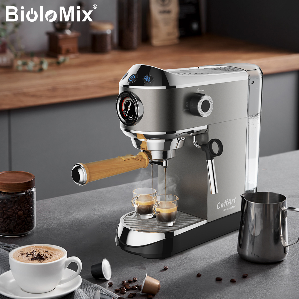 BioloMix 20 Bar Semi Automatic Powder Coffee Machine,with Milk Steam ...