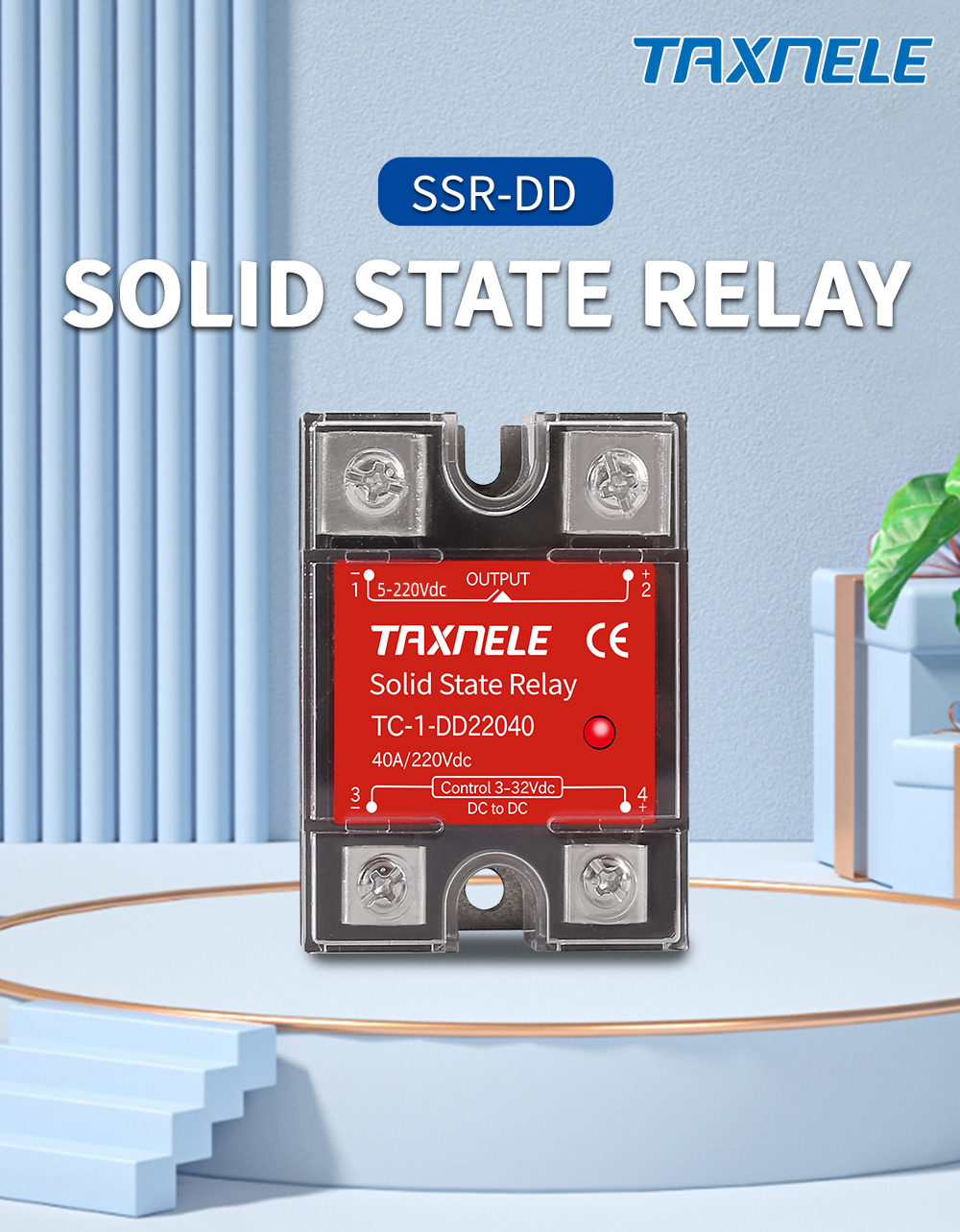 DC-DC Single Phase Solid State Relay DD Output 5-220VDC Input 5-32VDC SSR Relay Industrial Solid ...