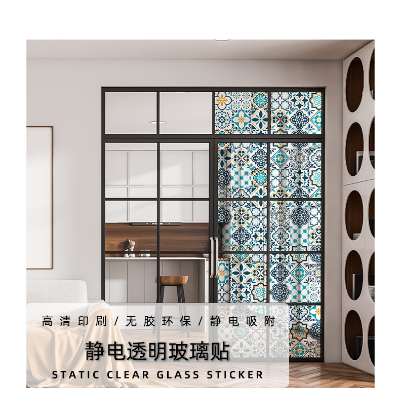 Electrostatic Transparent Glass Sticker No Glue Kitchen Window Sticker ...