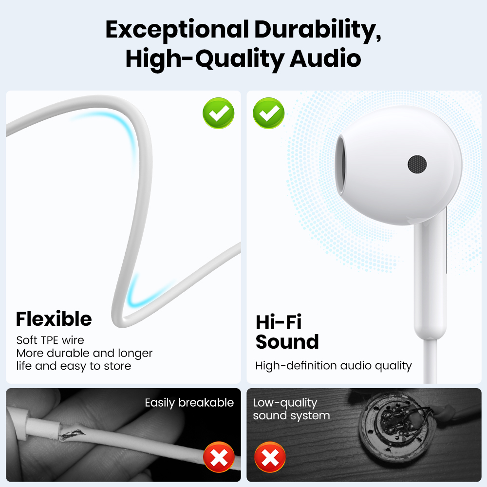 TOPK Earphone In-Ear Volume Control with Microphone 3.5mm Jack ...