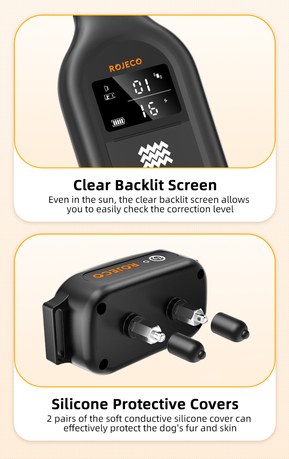 Rojeco 3300 Ft Dog Training Collar 1000M Remote Control Electric ...