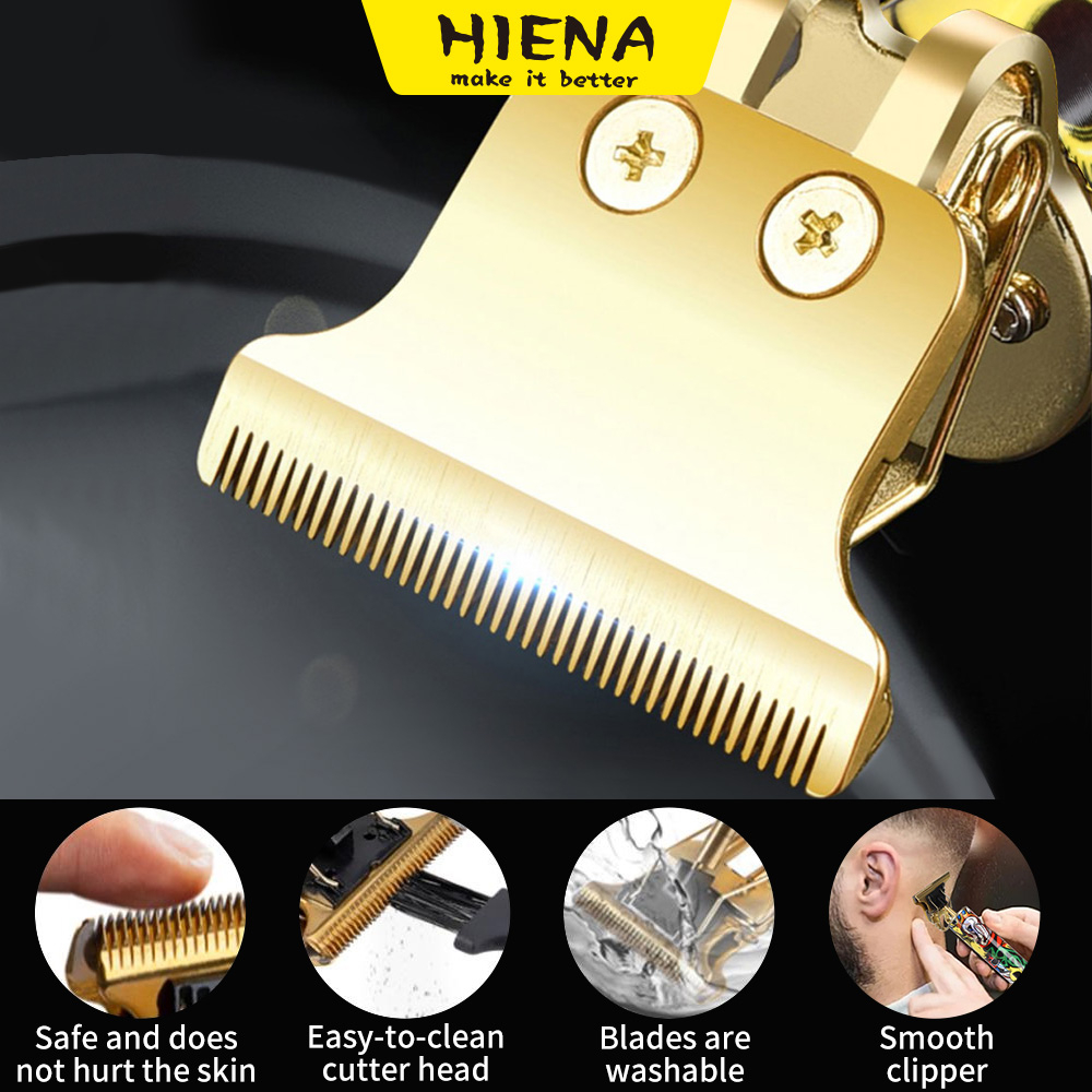 HIENA Hair Trimmer T Blade All-metal Cordless T9- Professional Hair ...