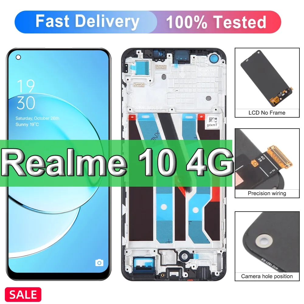For OPPO Realme 10 4G 5G RMX3630 RMX3663 LCD Display Touch Screen ...
