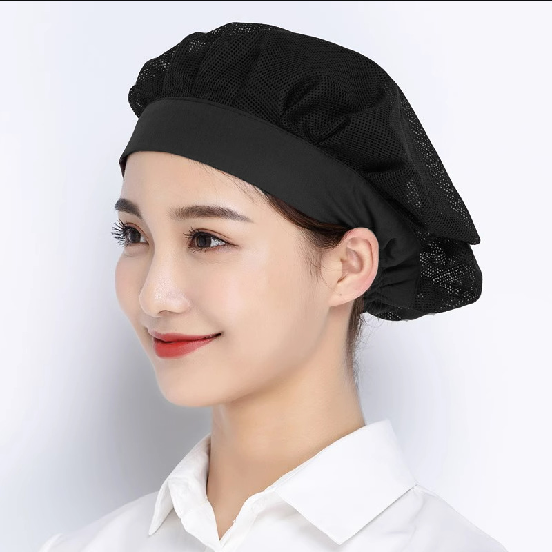 Washable and Reuseable Chef Hat Woman Man Kitchen Work Mesh Hat Dining ...