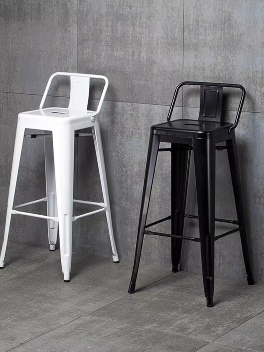 Metal High Chair Bar Stool Cafe Kitchen Dining Restaurant Outdoor Bar ...
