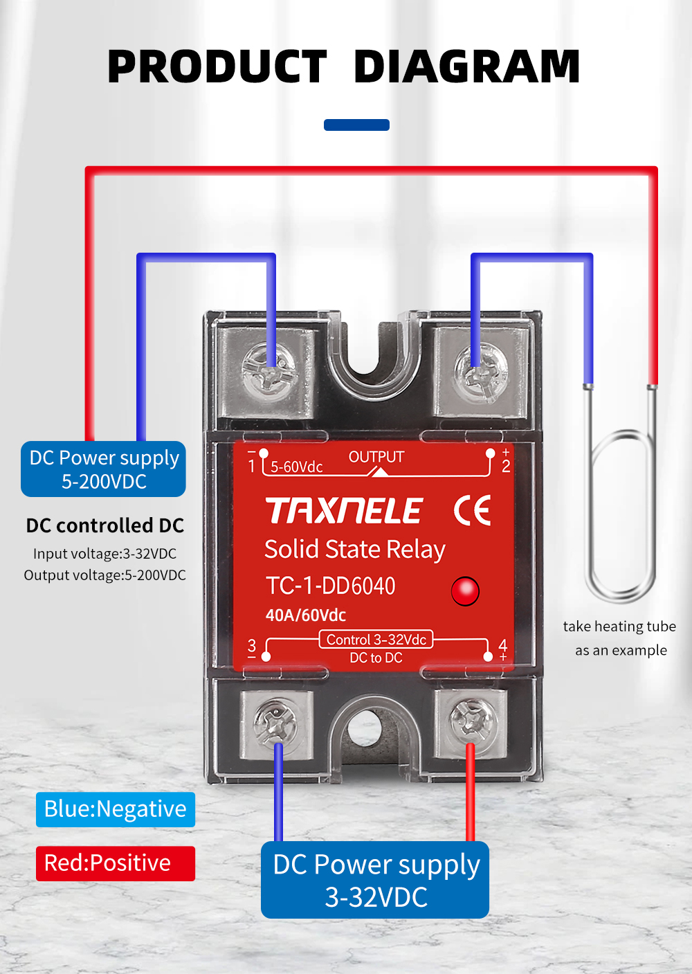 TAXNELE DC to DC SSR solid state relay SSR-25DA SSR-10DA SSR-40DA input ...
