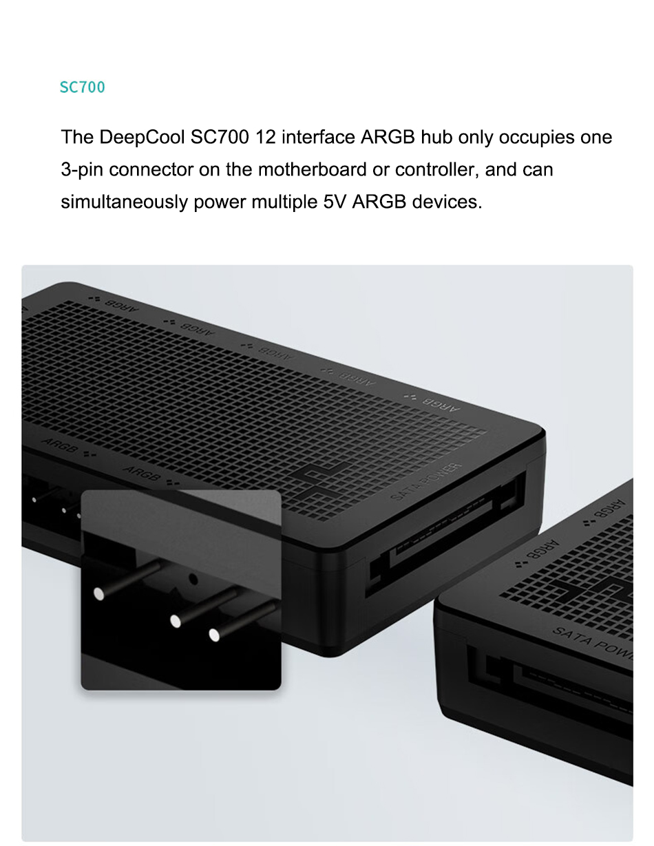 DEEPCOOL SC700/SC790 ARGB Hub 2in1 PWM & ARGB Multi Way Hub Adapter Magnet Adsorption | Shopee ...