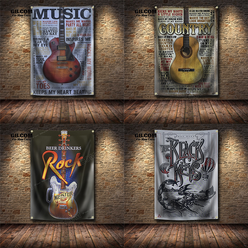 Music Poster Flag Beer Drinkers Hard Rock Always Rebellious Advertising ...