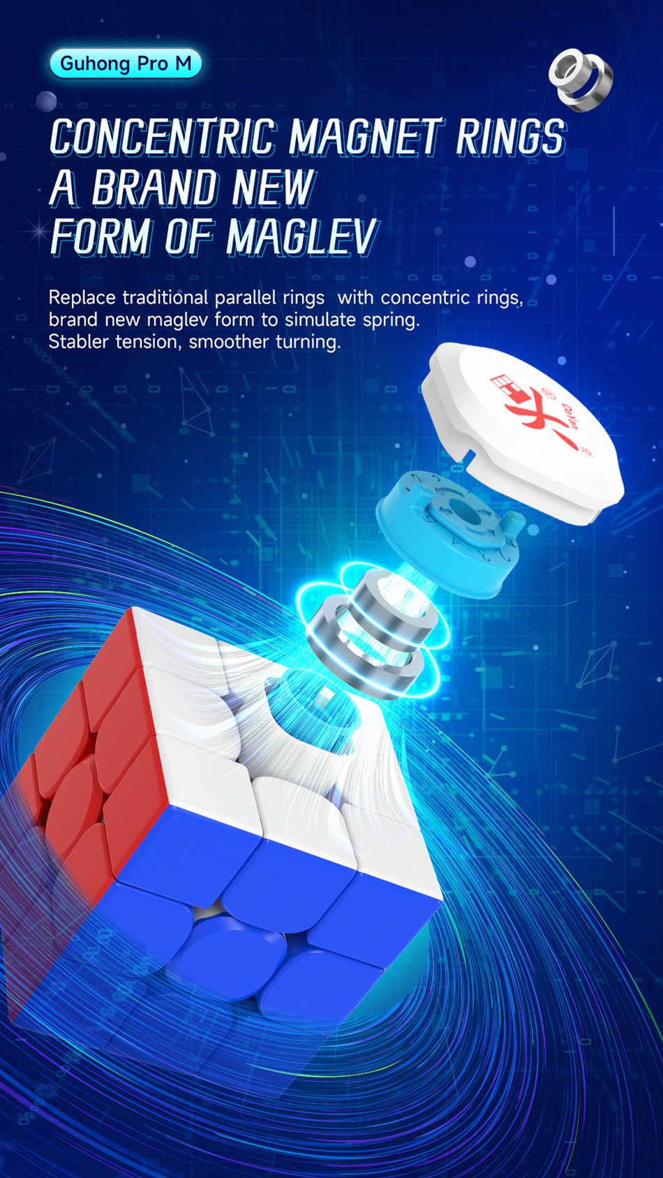 DaYan GuHong Pro M Maglev 3x3 Magic Cube Professional ProM Magnetic ...