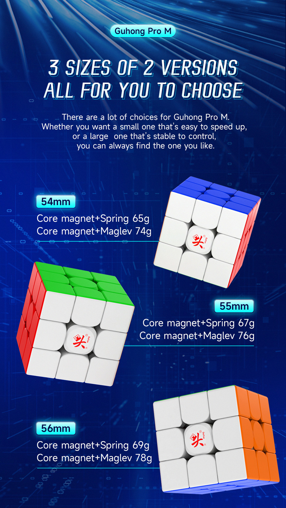 DaYan GuHong Pro M Maglev 3x3 Magic Cube Professional ProM Magnetic ...