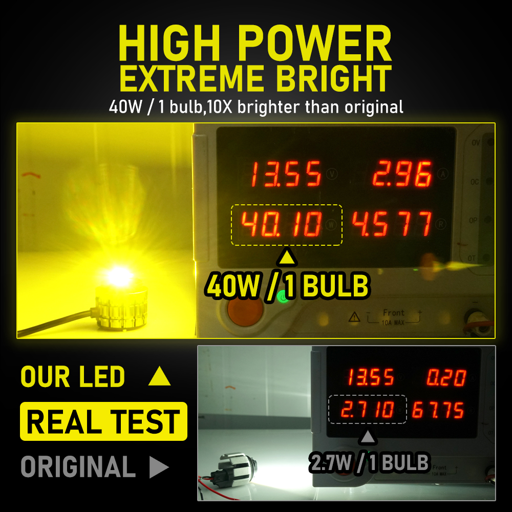 TUFFOO 1Pair Dual Color L1B LED Fog Light Bulb 80W 20000LM For TOYOTA ...