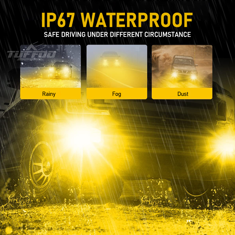 TUFFOO 1Pair Dual Color L1B LED Fog Light Bulb 80W 20000LM For TOYOTA ...