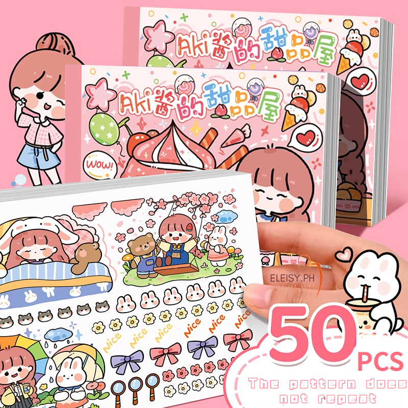 From PH 50 Sheets Sticker Cute Handbook Stickers For Notebook Set ...