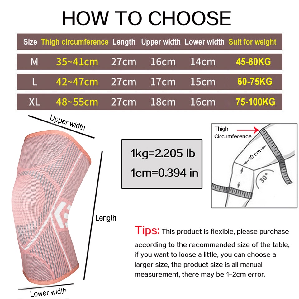 Aolikes 1pcs Women Compression Knee Sleeve Arthritis Pain Relief Knee ...