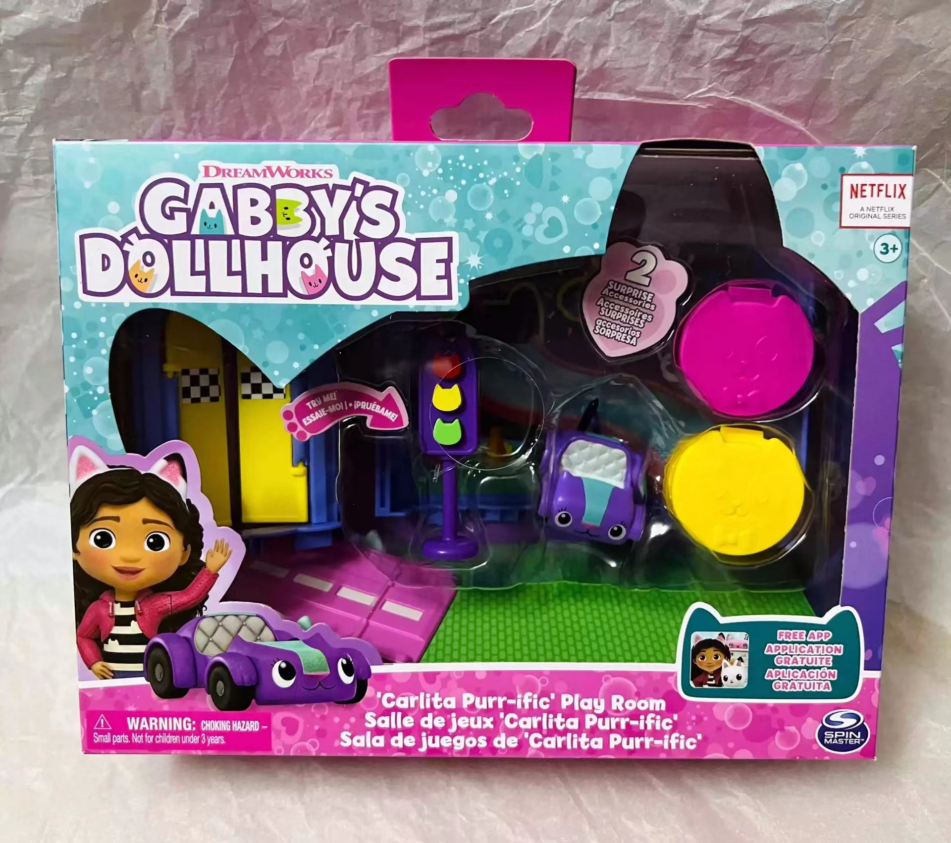 Gabby's Dollhouse, Carlita Purr-ific Play Room with Carlita Toy Car ...