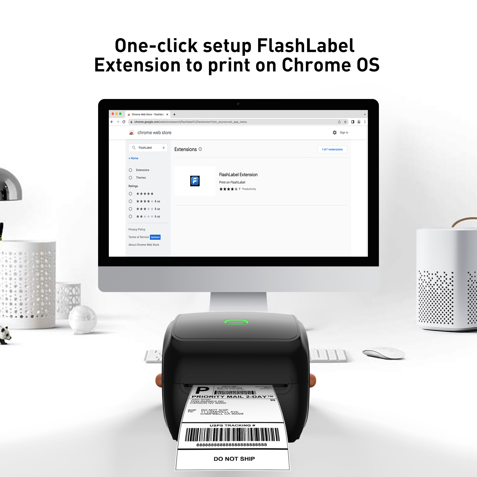 Flashlabel Professional A6 Waybill Printer-Y468, USB & Bluetooth ...