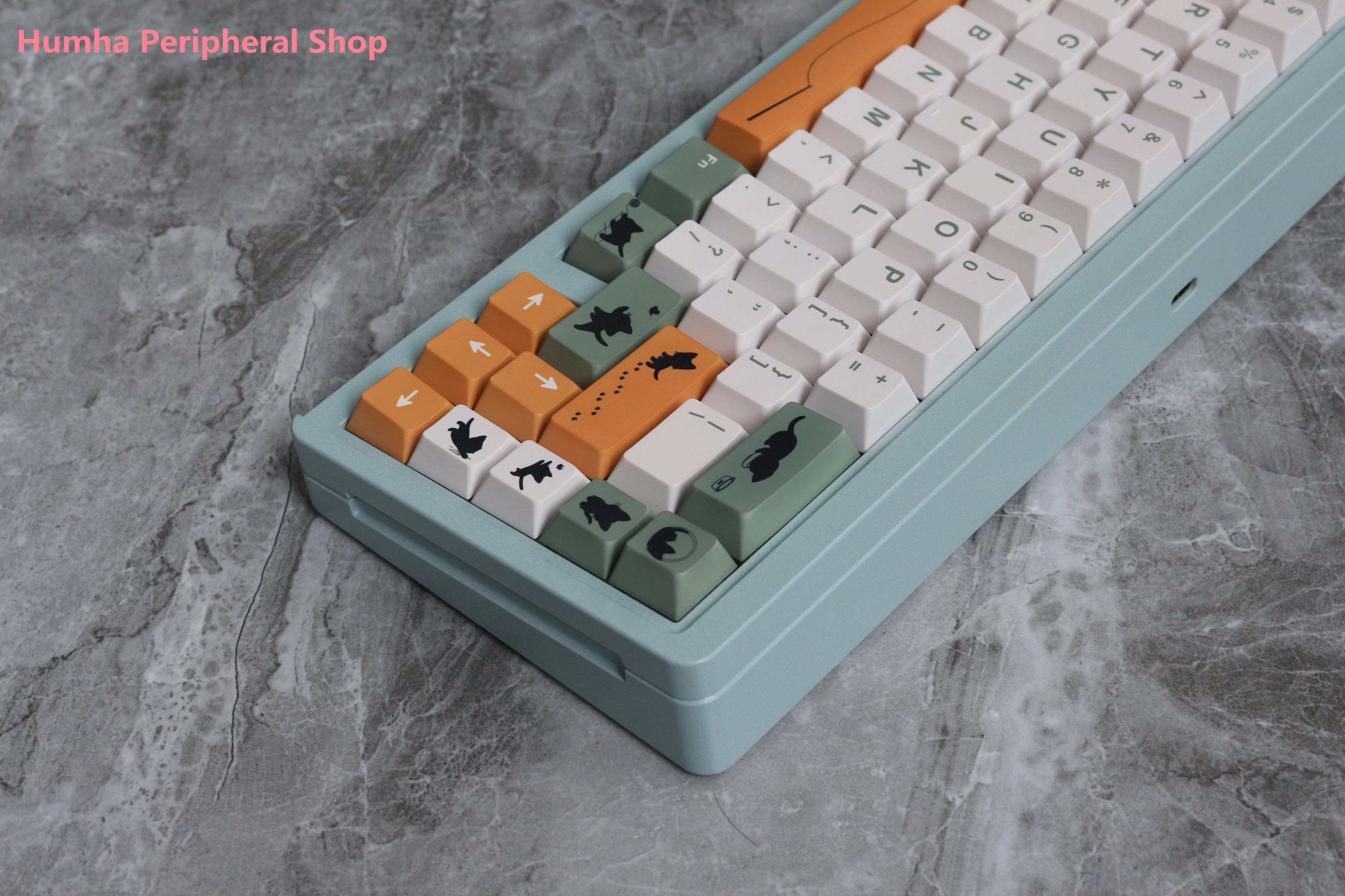 Humha Shadow Cat keycaps PBT material Dye-Sublimation Cherry profile ...
