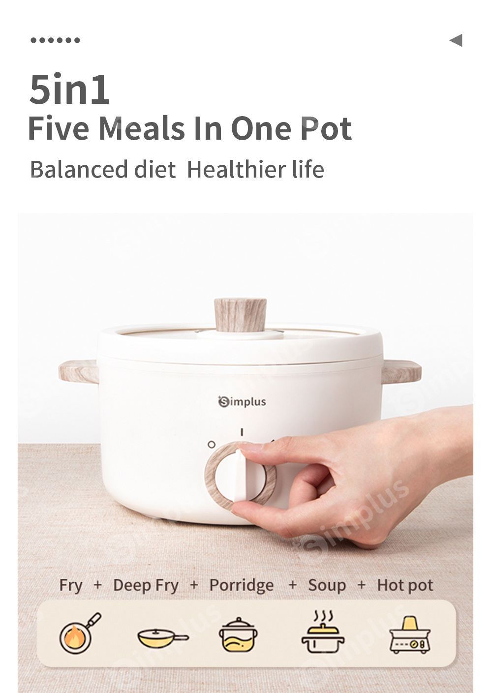 Simplus Electric Cooker Rice Cooker 1.5L Multifunctional Cooker with ...