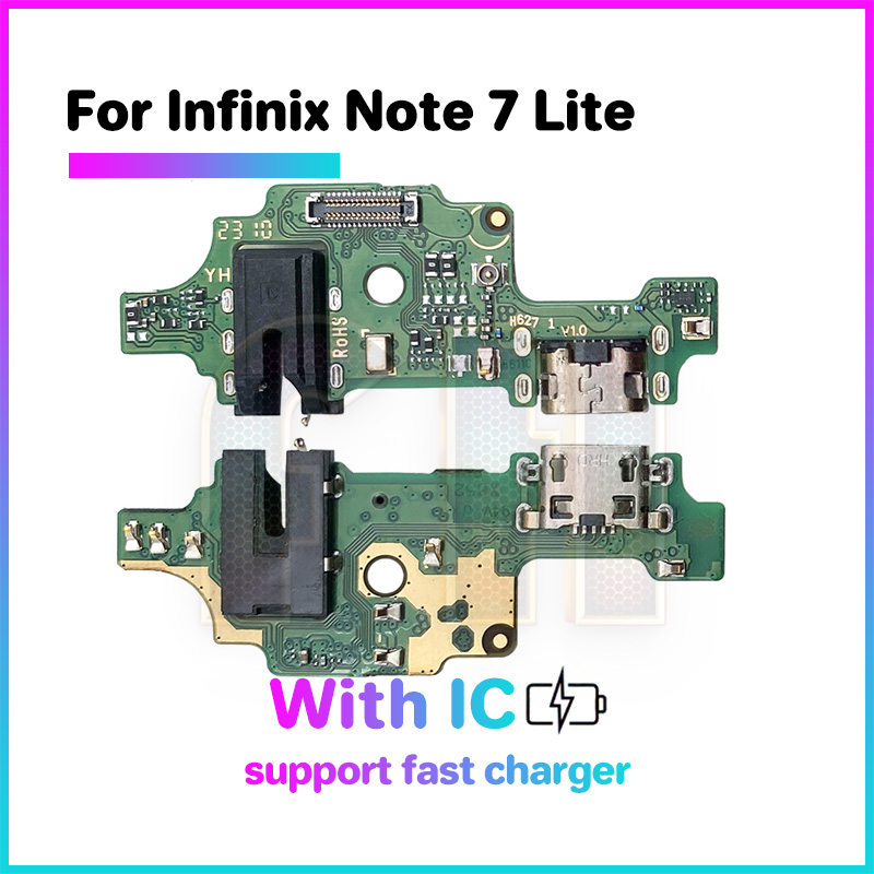 USB Charging charger port board for Infinix note 7 lite X656 with IC USB Port ribbon flex Cable ...