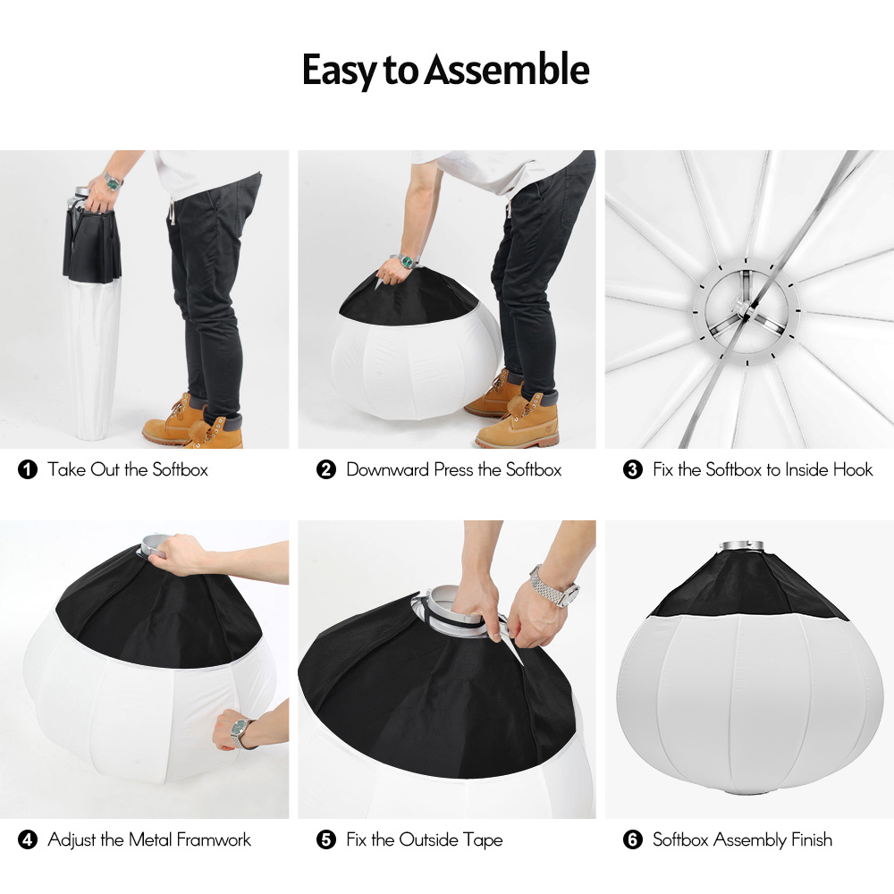 [Ready Stock] Andoer 65cm/26inch Lantern Softbox Spherical Collapsible ...