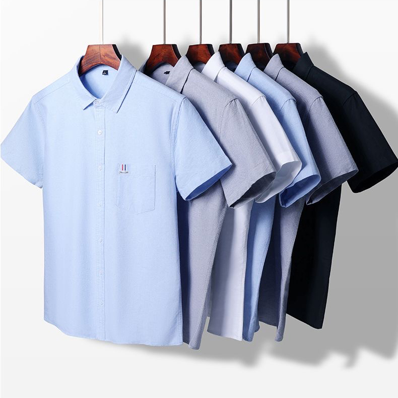 CCC-H Oxford Cotton Polo Shirt For Men Short Sleeve Plain Casual Button ...