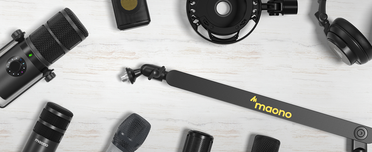 Maono BA92 Microphone Boom Arm Stand Microphone Suspension Boom Scissor ...