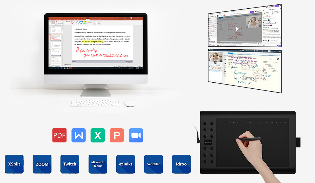 GAOMON M10K PRO 10 x 6.25 Inches Art Digital Graphic Tablet for Drawing ...