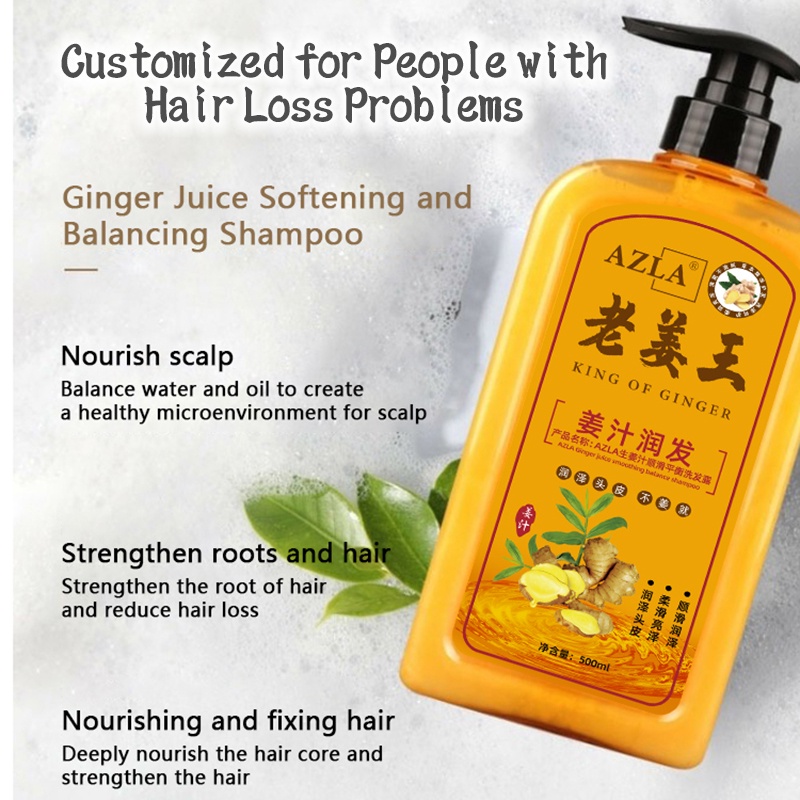 Ginger Shampoo Anti-Hair Loss Shampoo Rapid Regrowth Hair Anti-Dandruff ...