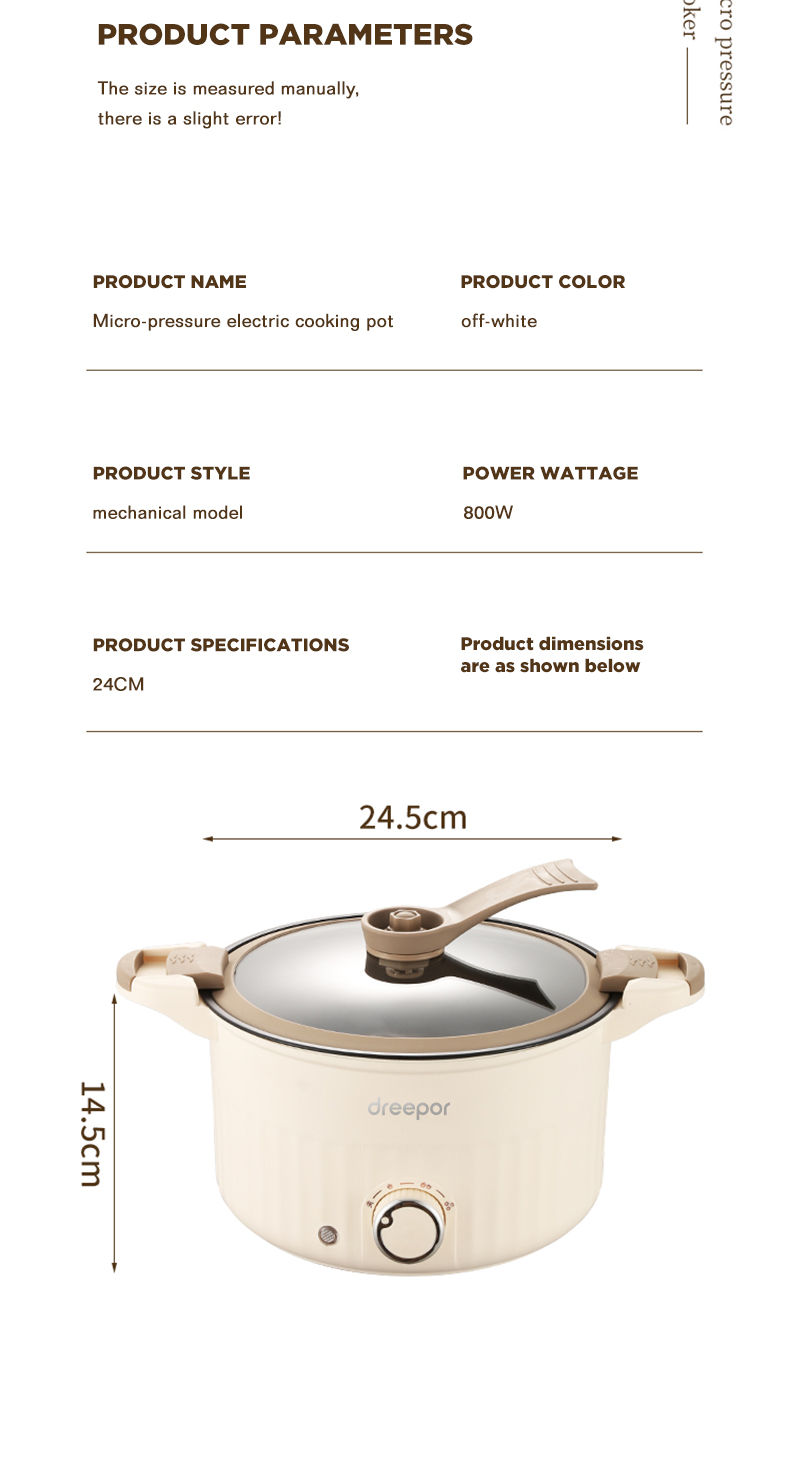 Dreepor Micro Pressure Cooker Multi Pressure Cooker cooking pot Stew ...