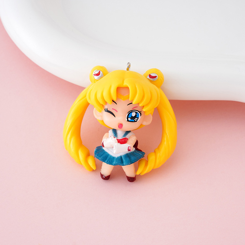 1Pcs 4.8cm Anime Sailor Moon Figure Tsukino Usagi Chiba Mamoru Chibiusa ...