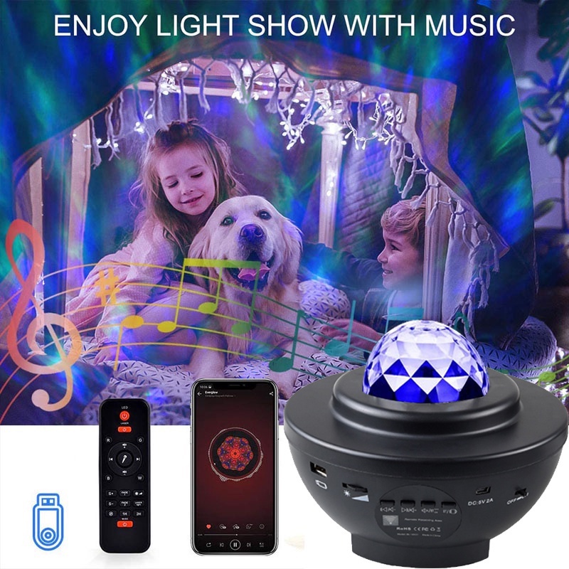 LED Bluetooth Music Sky Projector Galaxy Starry Projector LED Star ...