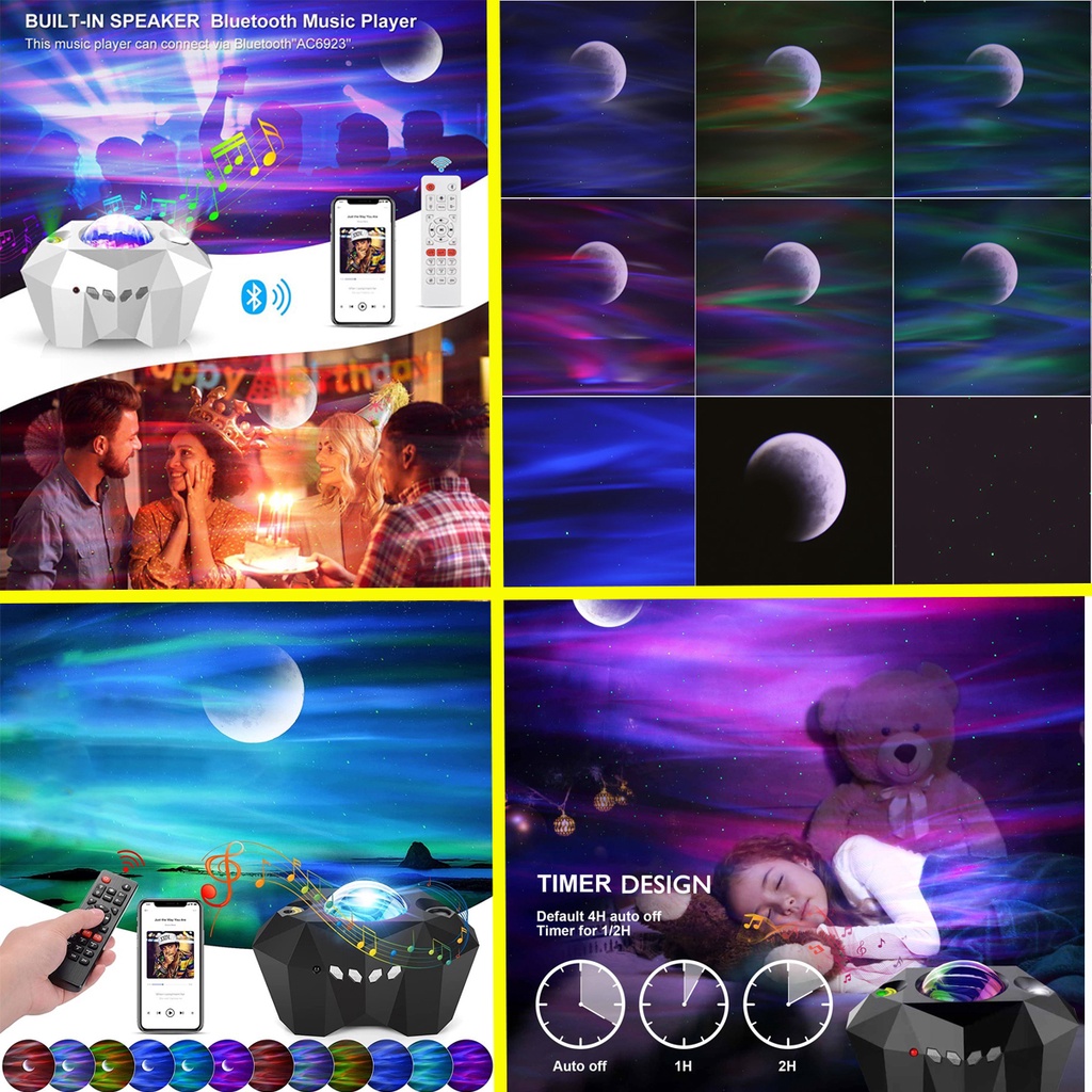 LED Bluetooth Music Sky Projector Galaxy Starry Projector LED Star ...