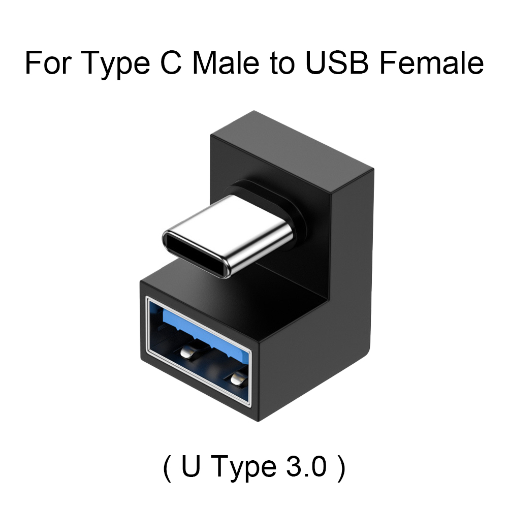10 Gbps Adapter TypeC OTG to USB Three-dimensional Elbow Converter U Shape Connector For ...