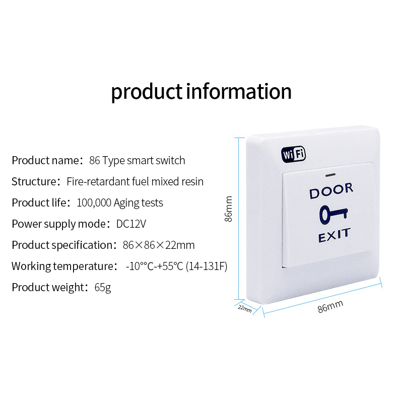 Tuya App WiFi Door Exit Button Voice Remote Door-Opening Wireless Release Push Switch For ...