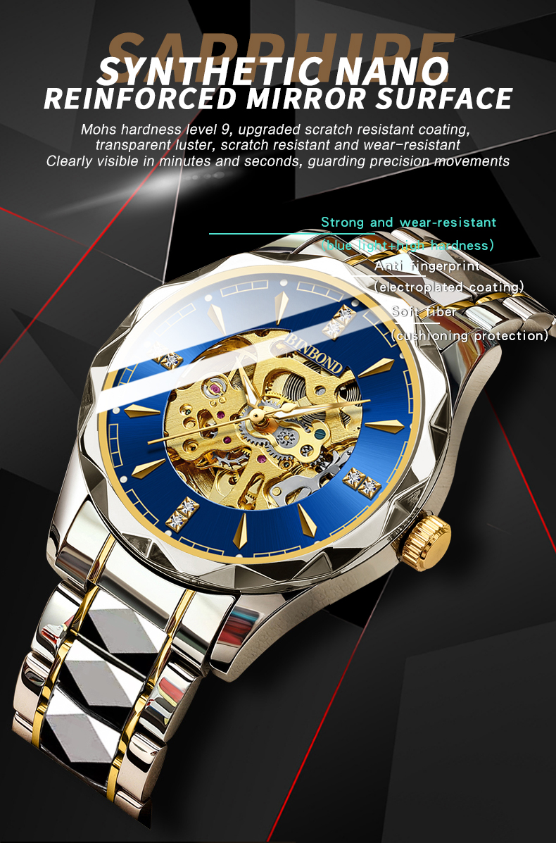 BINBOND Mechanical Watch For Men Waterproof Original Branded Relo ...