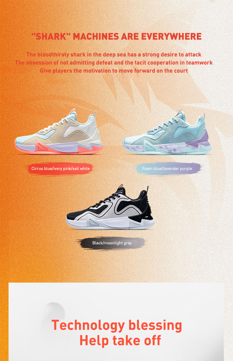 XTEP SHARK V3 Men Low-Top Basketball Shoes Support Wear-Resistant ...