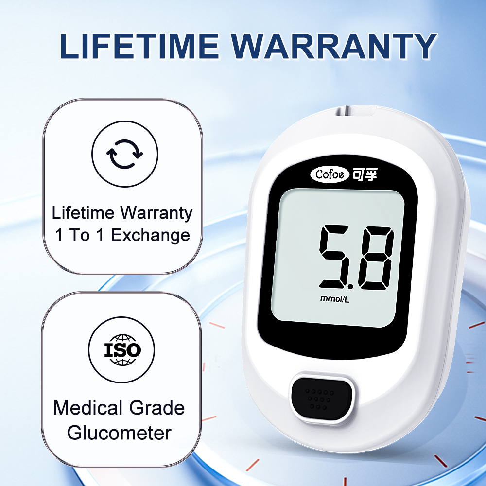 Cofoe Blood Glucose Meter with 100pcs Test Strips Lancets Glucometer ...