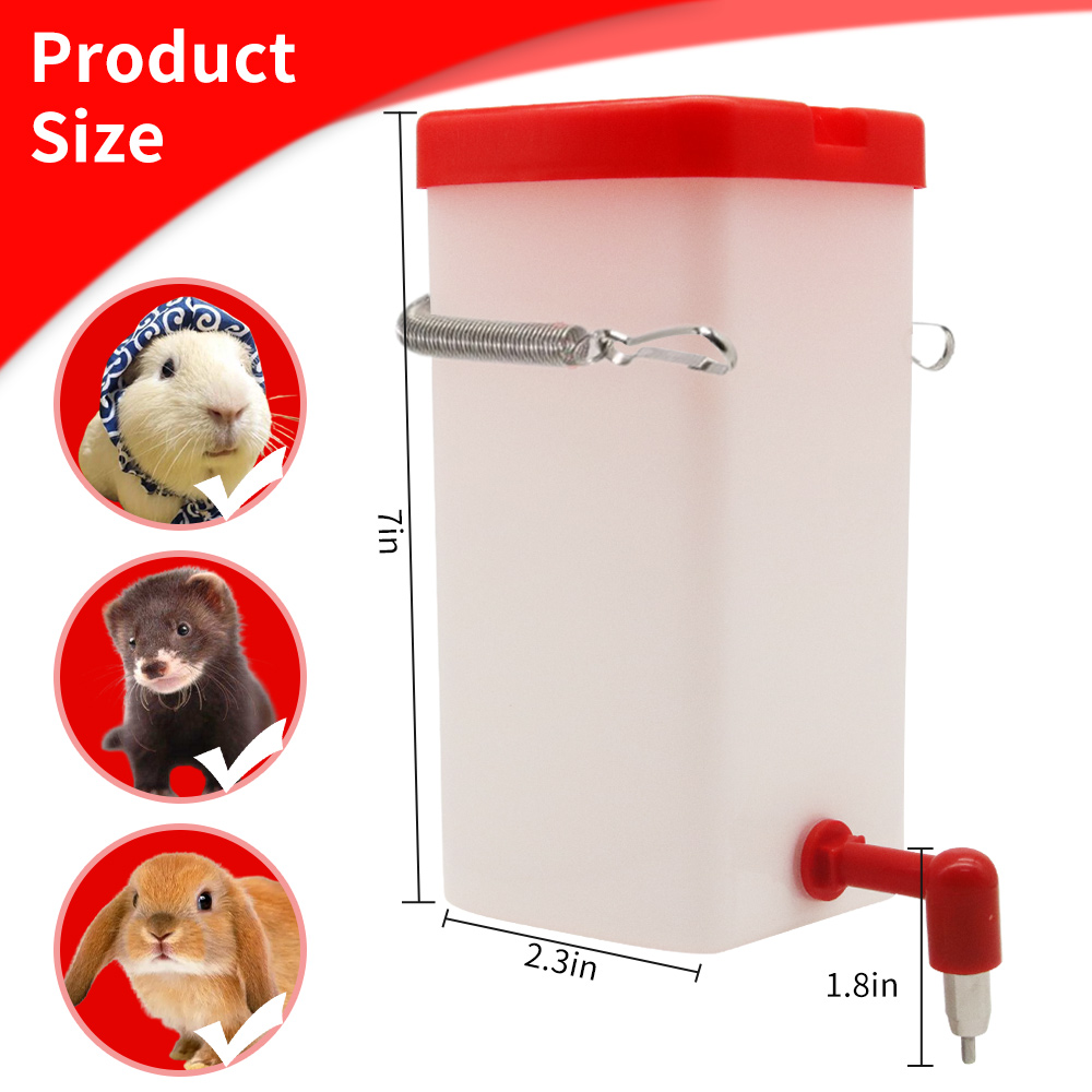 Rabbit Drinking Bottle Refillable Water Dispenser for Bunny Guinea Pigs ...