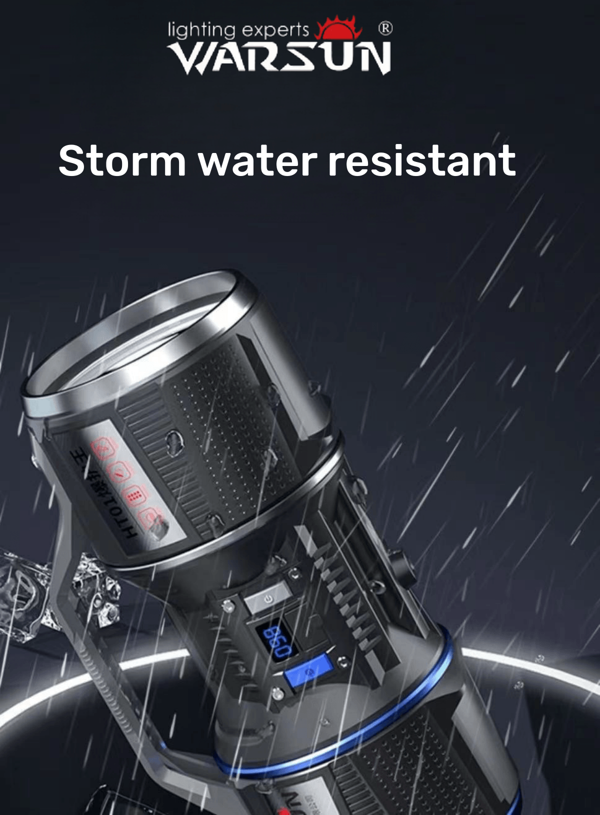 WARSUN D6000 13000 Lumen Rechargeable Heavy Duty Flashlight Waterproof ...
