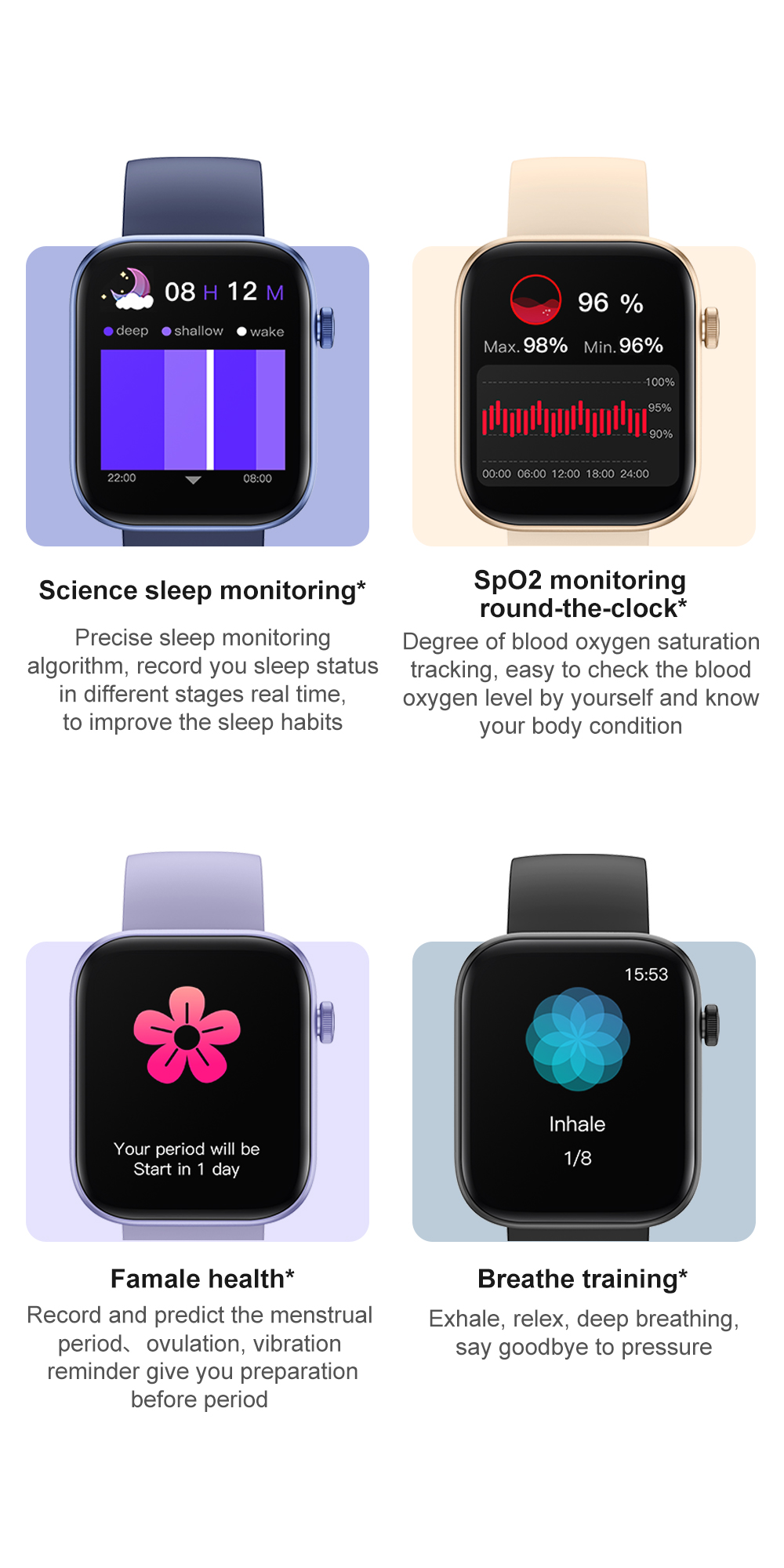 COLMI P71 Smart Watch IP68 Waterproof Bluetooth Calling Blood Pressure ...