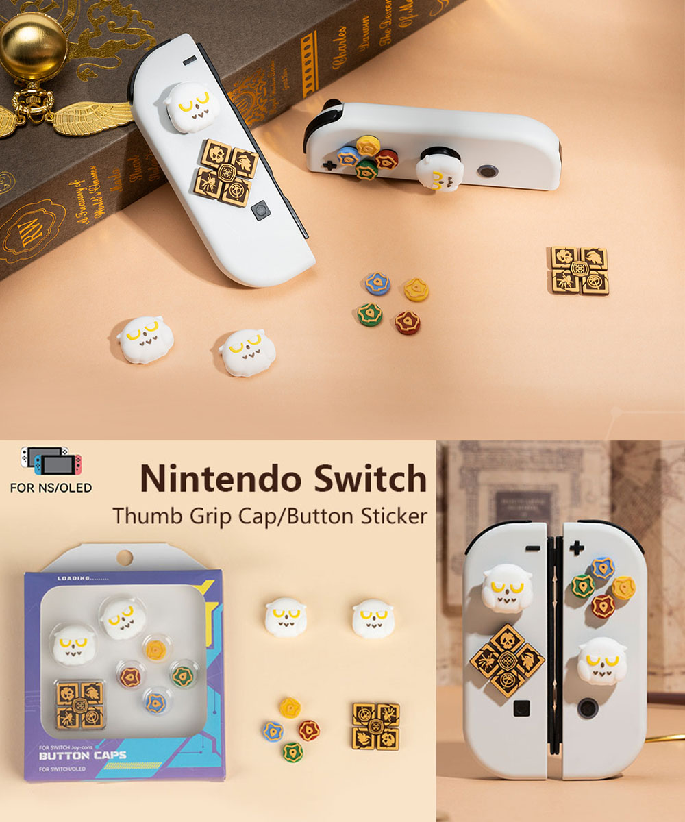GeekShare Nintendo Switch Thumb Grip Cap Cute Cross D-Pad Button Caps ...