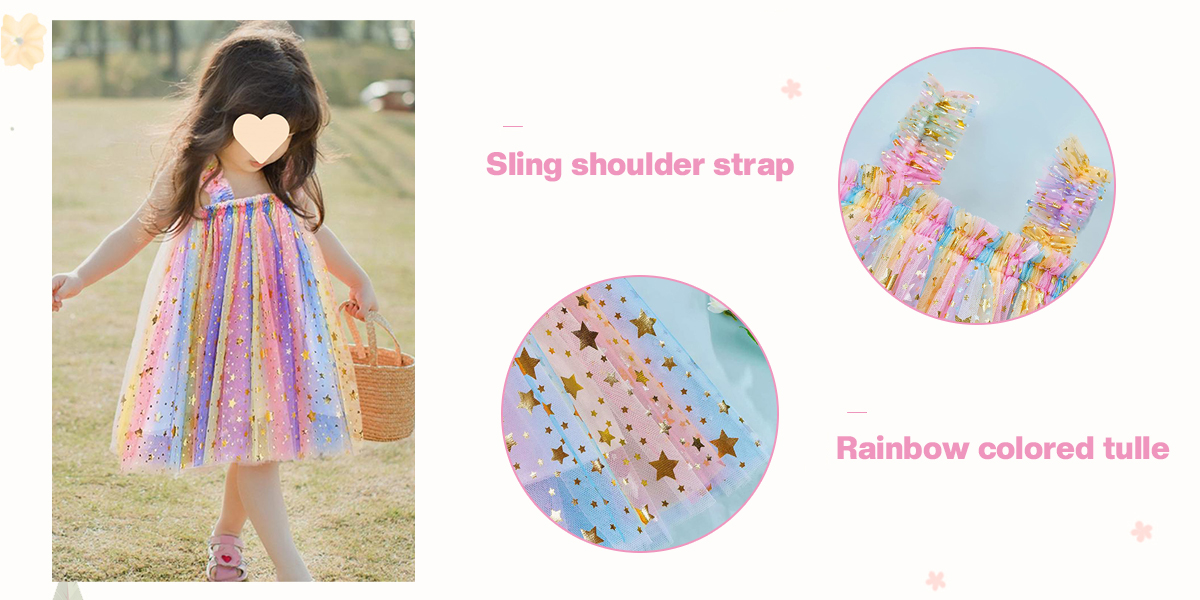 ANGELIKE Baby Girls Tutu Dress Rainbow Sling Layered Princess Tulle ...