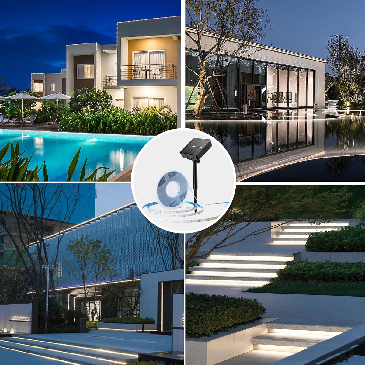 Solar LED Strip Lights 3M/5M LED Solar Powered LED Strip Lights, 8 ...