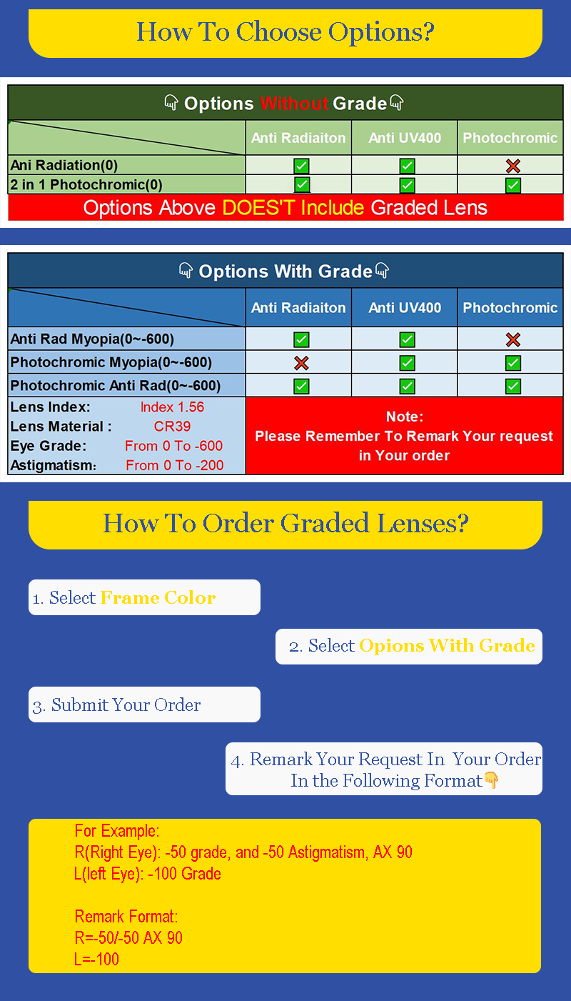 Viendo Photochromic Anti Radiaiton Graded Eyeglasses For Women Men Sun ...
