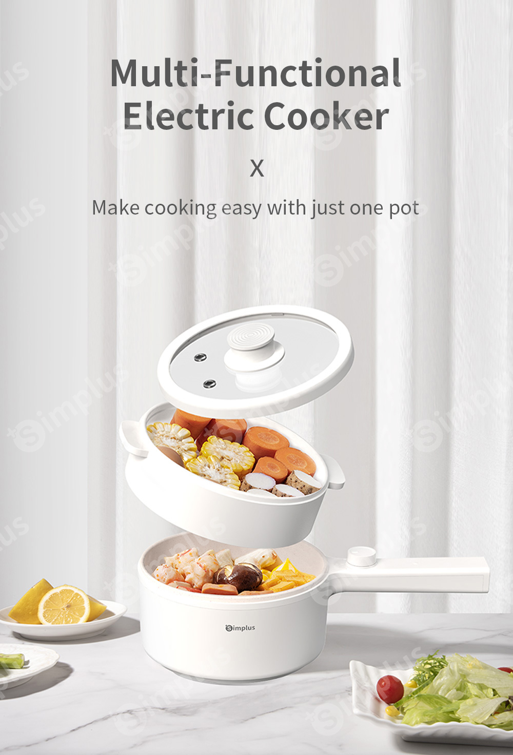 Simplus Electric Cooker Multifunctional With Steamer Rice Cooker ...