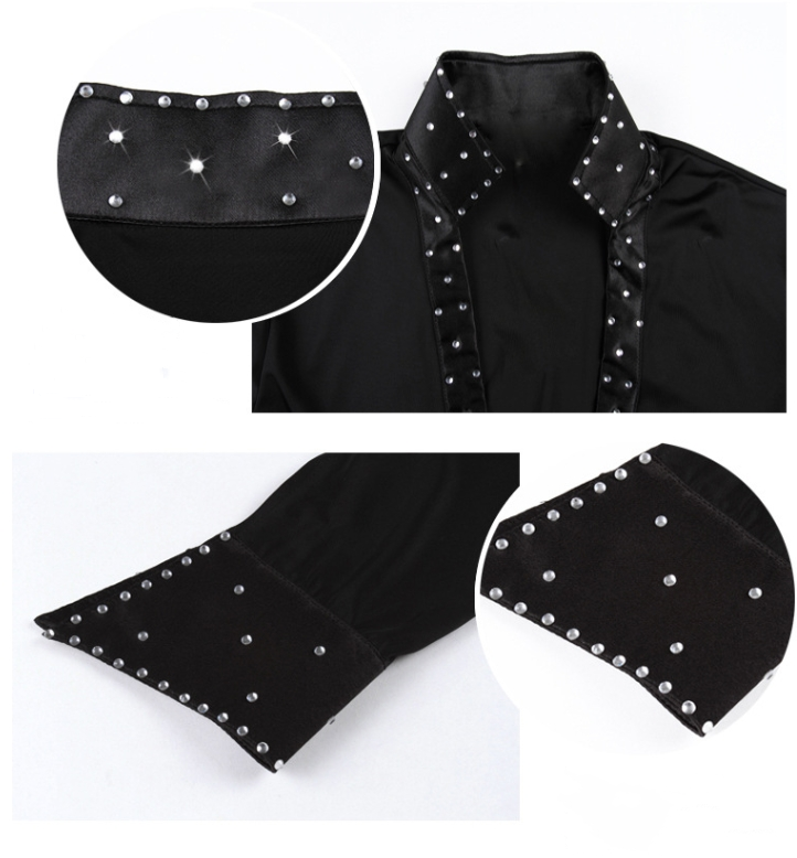 Cha Cha Dance Practice Suit Modern Social Dance Long Sleeve Men's Latin ...