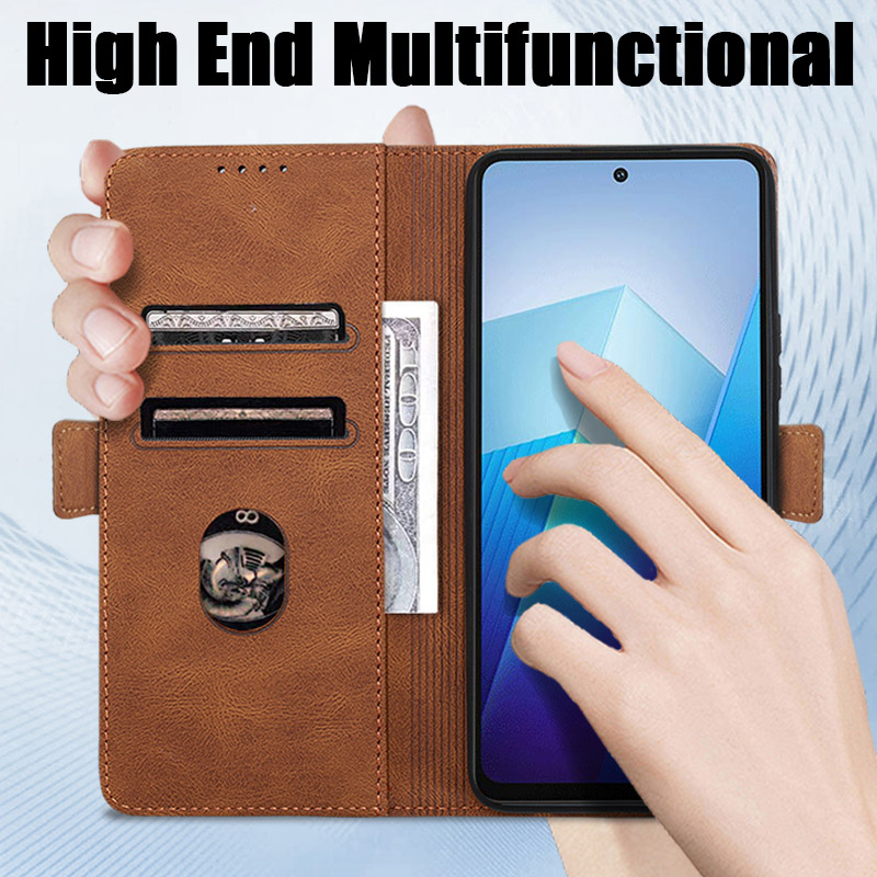 2 in 1 For OPPO A98 Luxury Leather Flip Case with Ceramic Film and ...